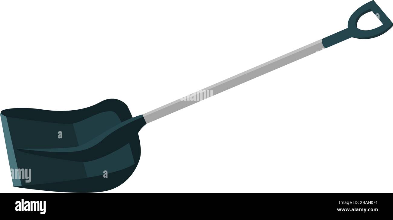 Blue snow shovel, illustration, vector on white background Stock Vector ...