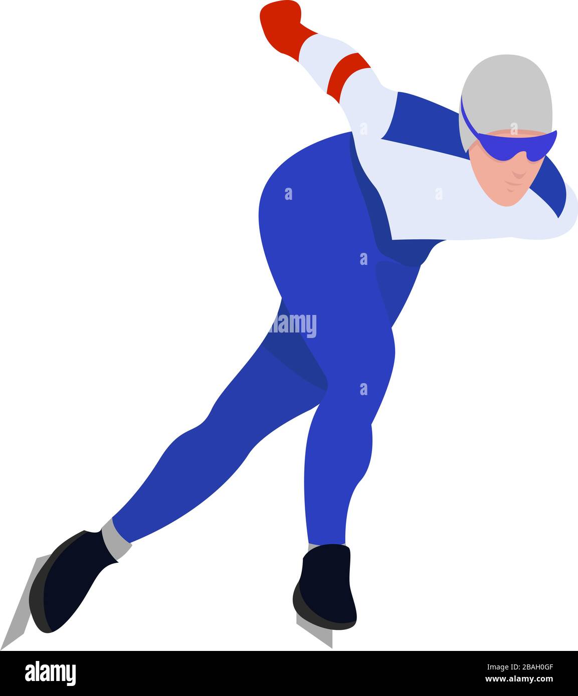 Speed skating, illustration, vector on white background Stock Vector ...