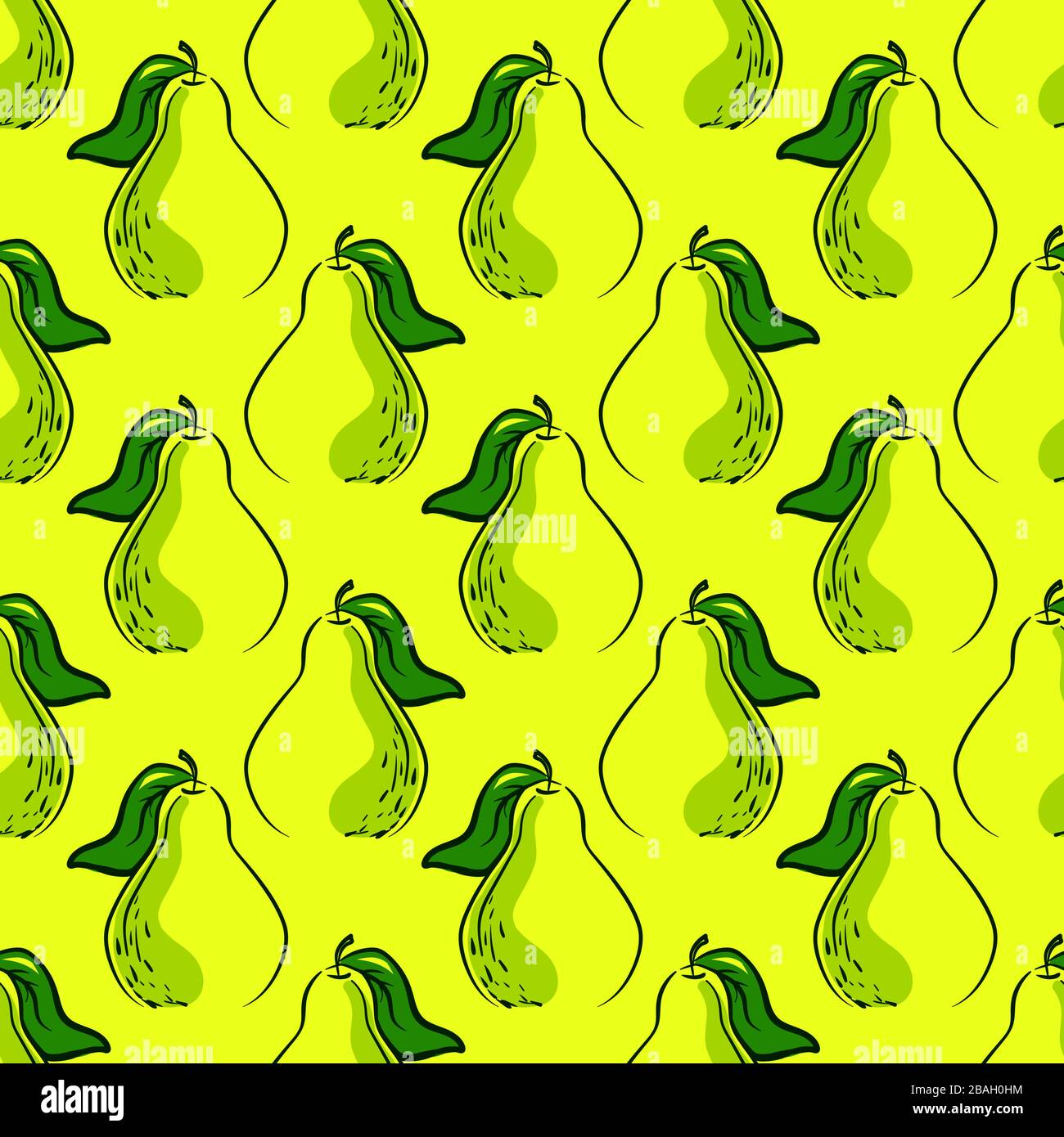 Pear pattern, illustration, vector on white background Stock Vector ...