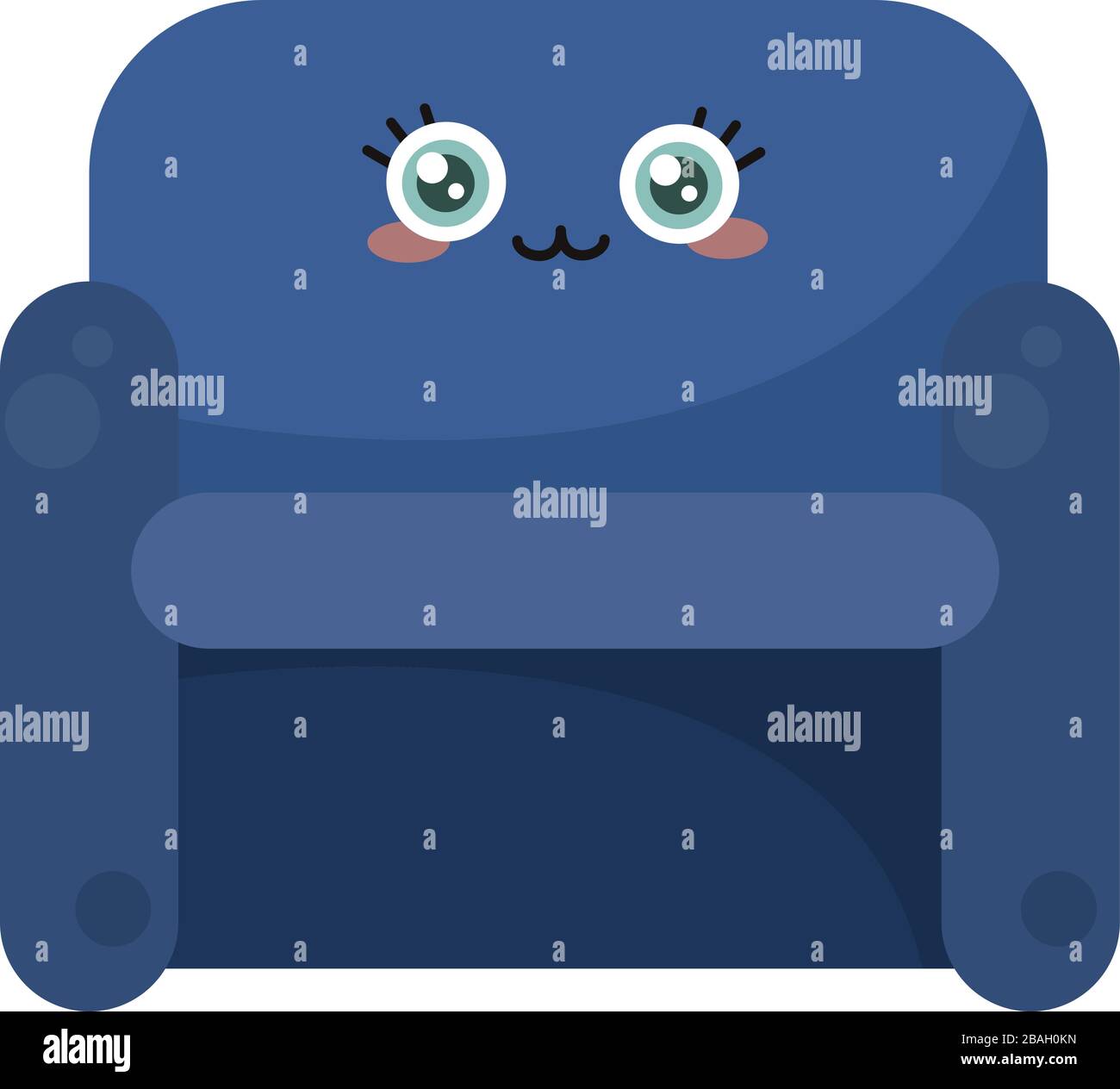 Blue armchair, illustration, vector on white background Stock Vector ...