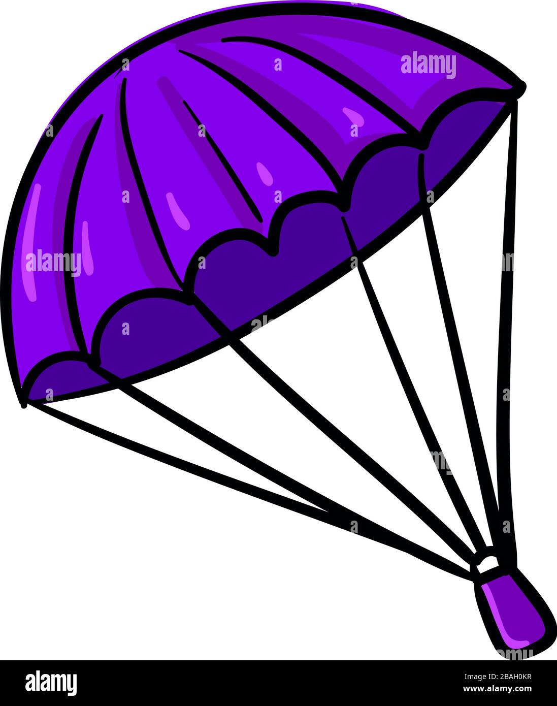 Purple parachute, illustration, vector on white background Stock Vector ...