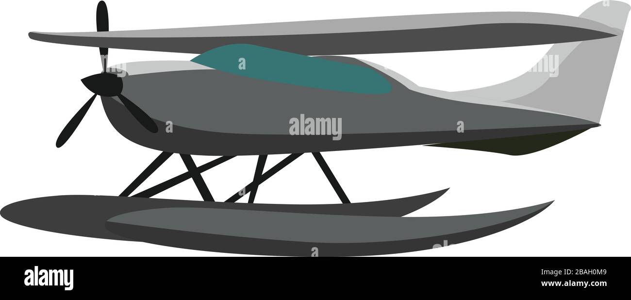 Seaplane on water, illustration, vector on white background Stock ...