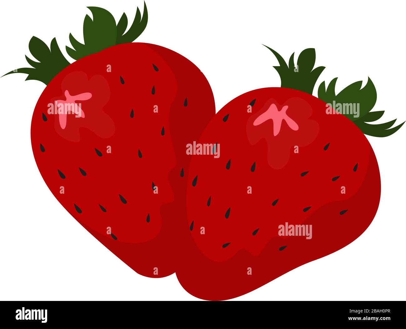 Fresh strawberry, illustration, vector on white background Stock Vector ...