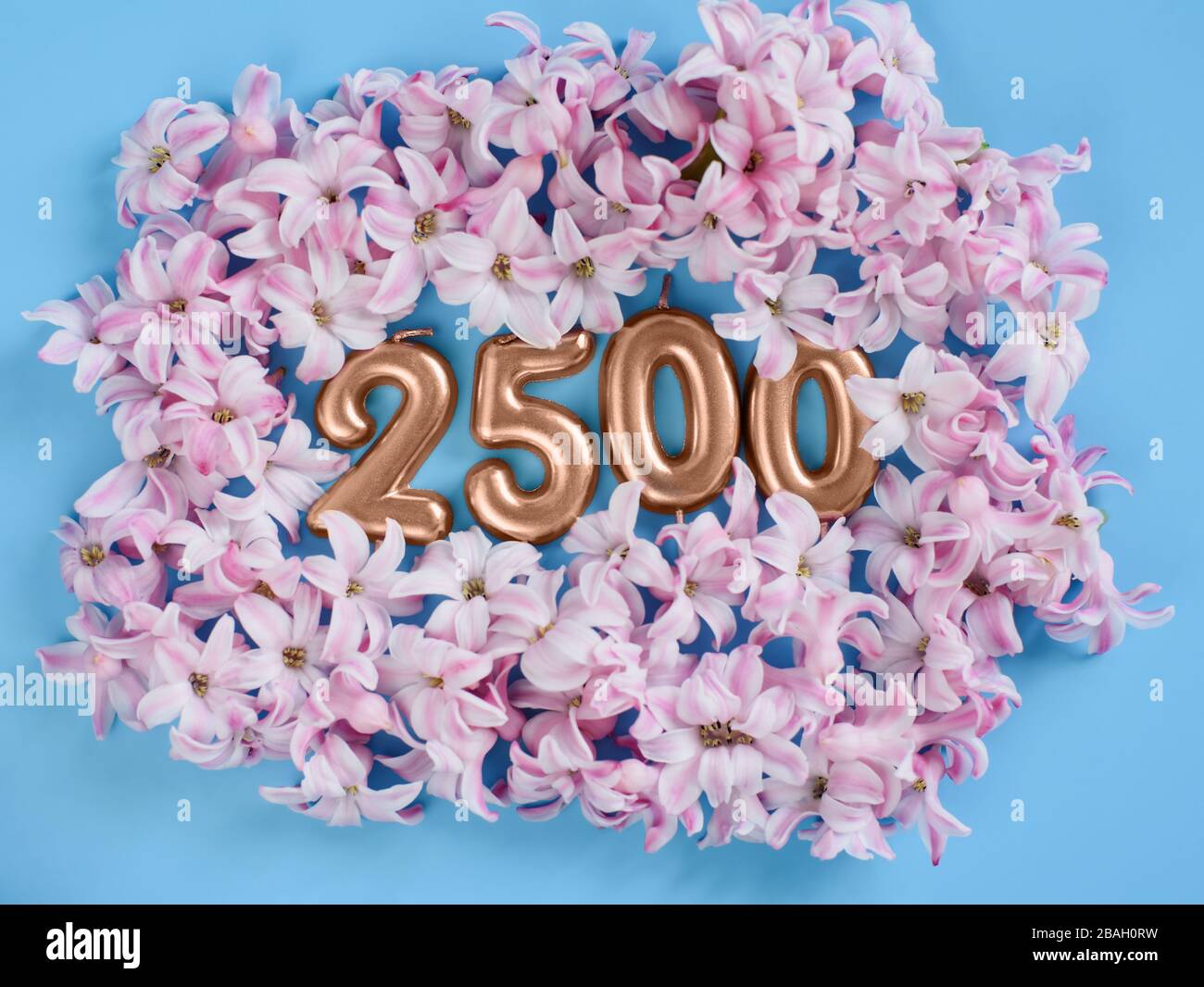 2500 followers card. Template for social networks, blogs. Background ...
