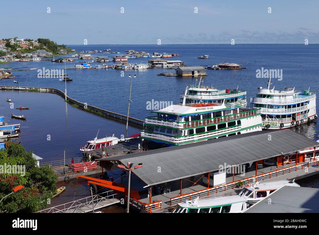 The waterfront of Tefé, a river port on the upper Amazon River in ...