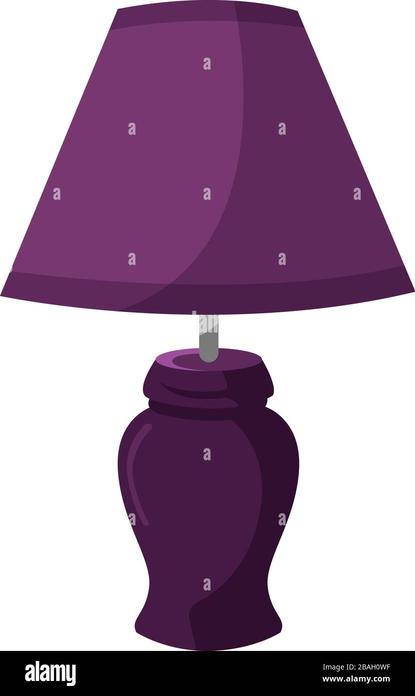 Purple lamp, illustration, vector on white background Stock Vector ...