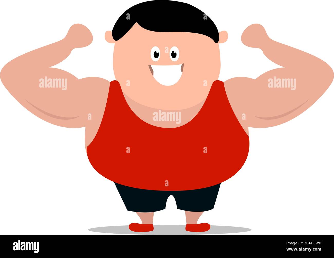 Strong man, illustration, vector on white background Stock Vector Image ...