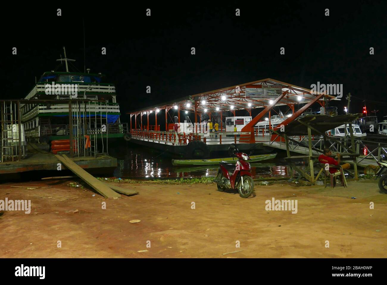 The AJATO terminal for the ferry to Manaus in Tefe on the Upper Amazon ...