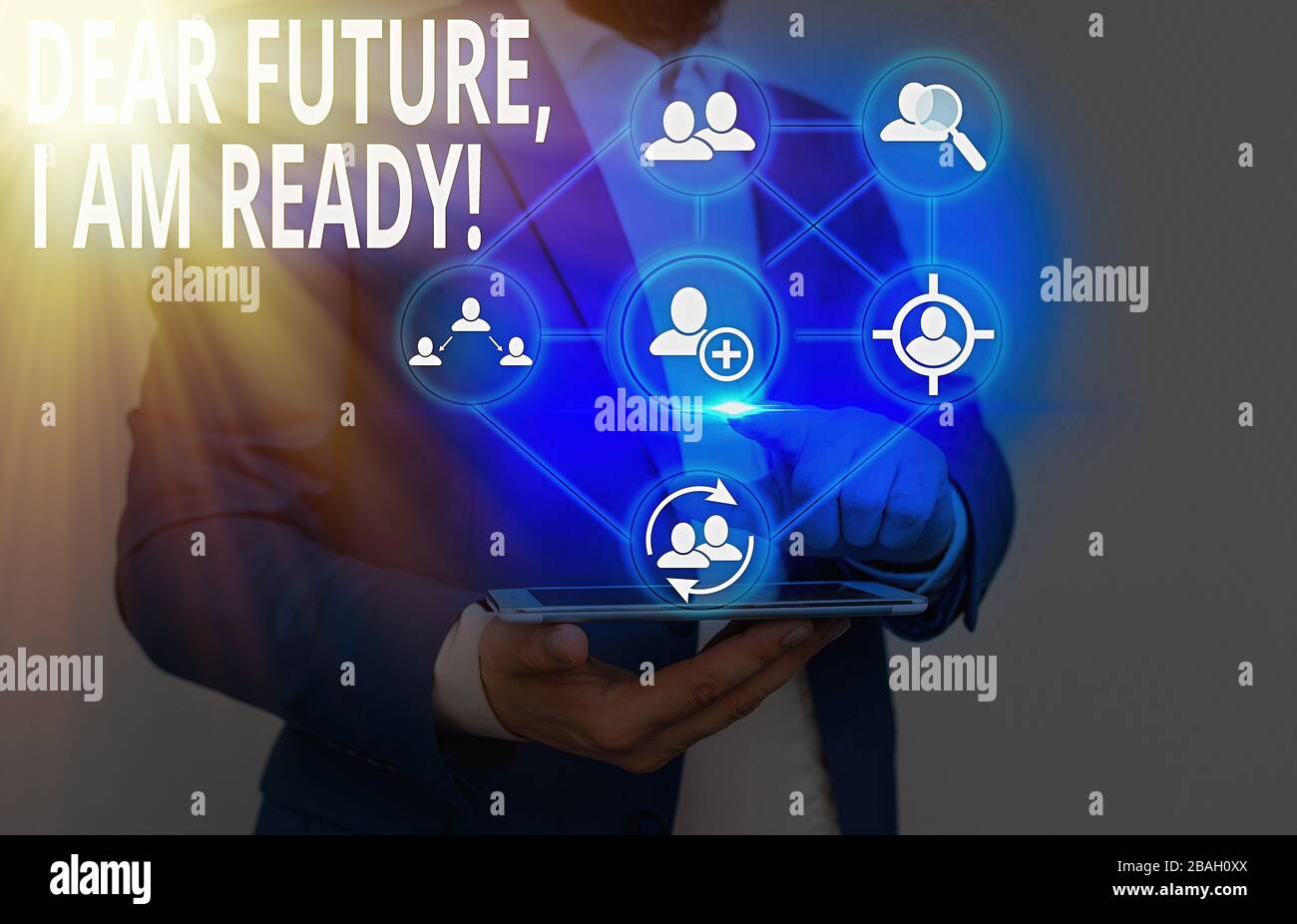 Text sign showing Dear Future I Am Ready. Business photo text state ...