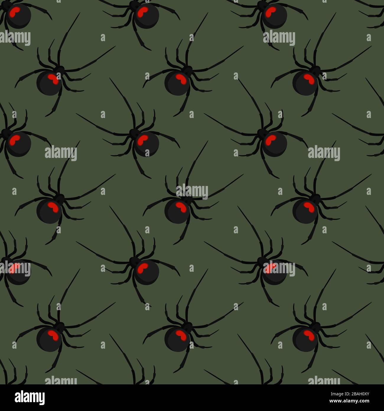 Black widow spiders, illustration, vector on white background Stock ...
