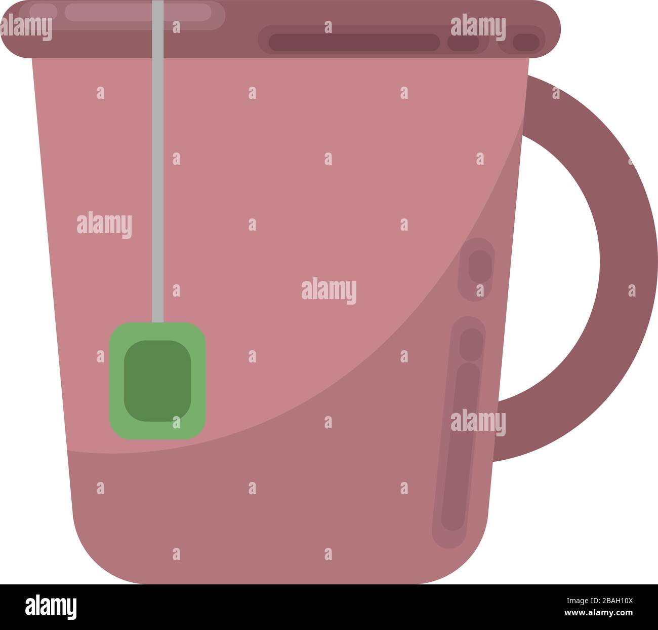 Pink tea cup, illustration, vector on white background Stock Vector ...