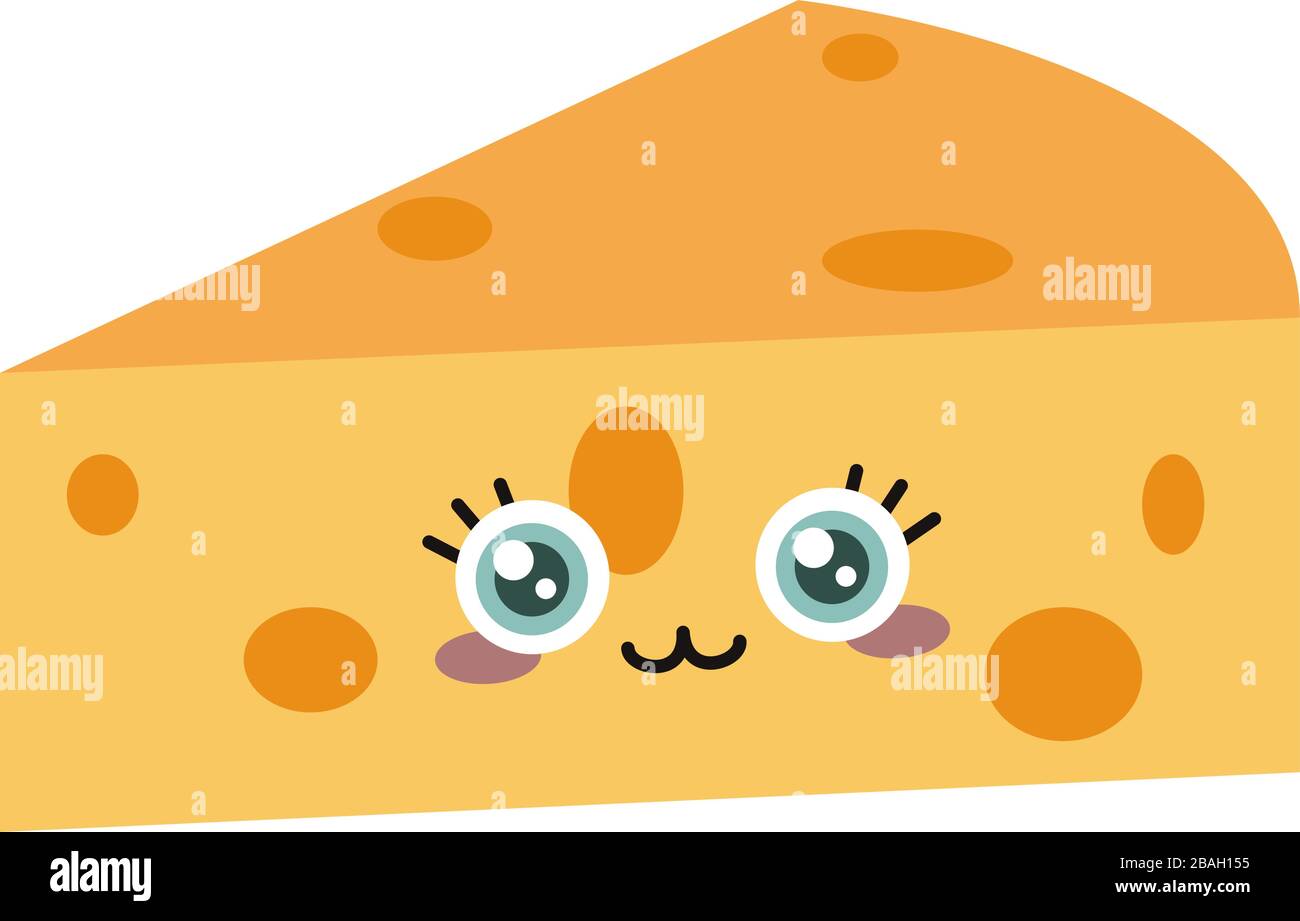 Triangle cheese, illustration, vector on white background Stock Vector ...