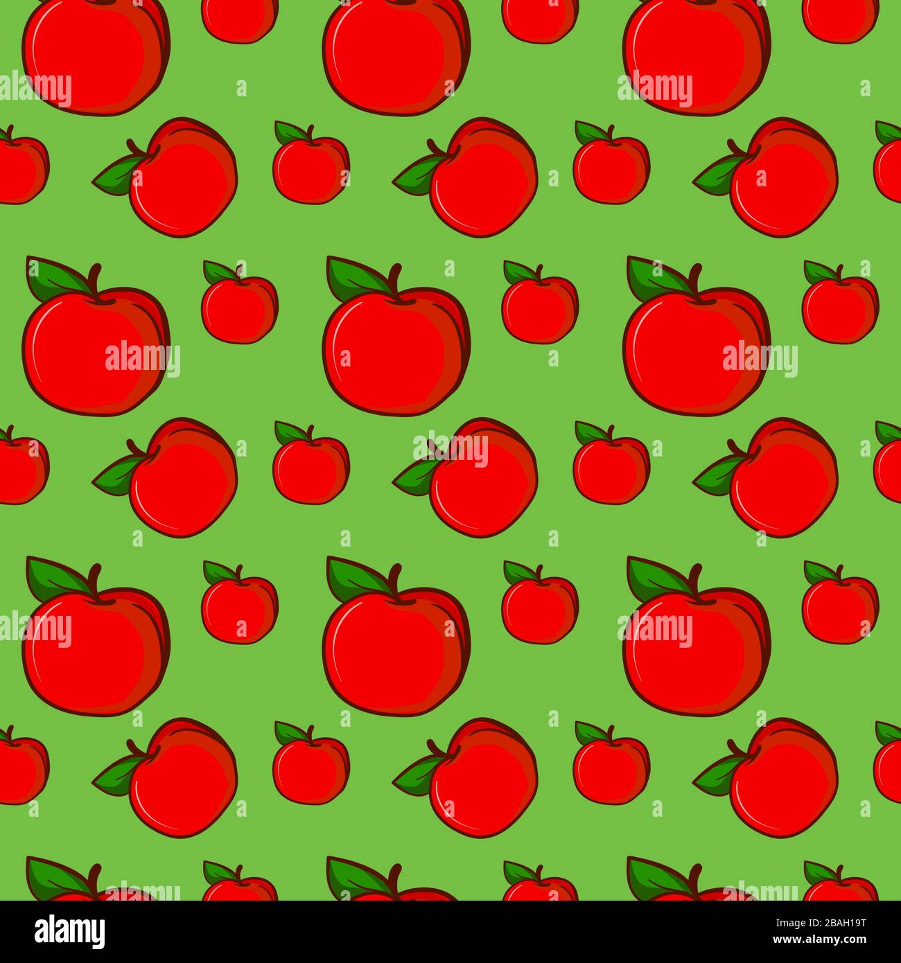 Red apples pattern, illustration, vector on white background Stock ...