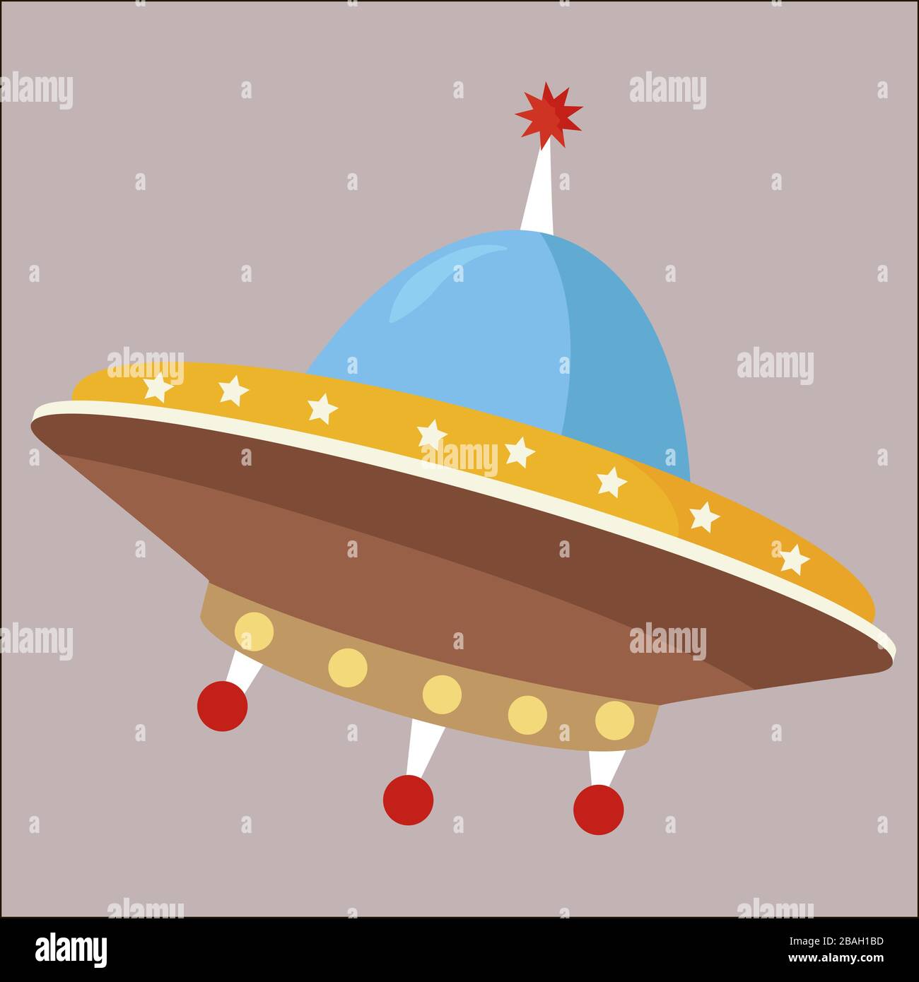 Flying UFO, illustration, vector on white background Stock Vector Image ...