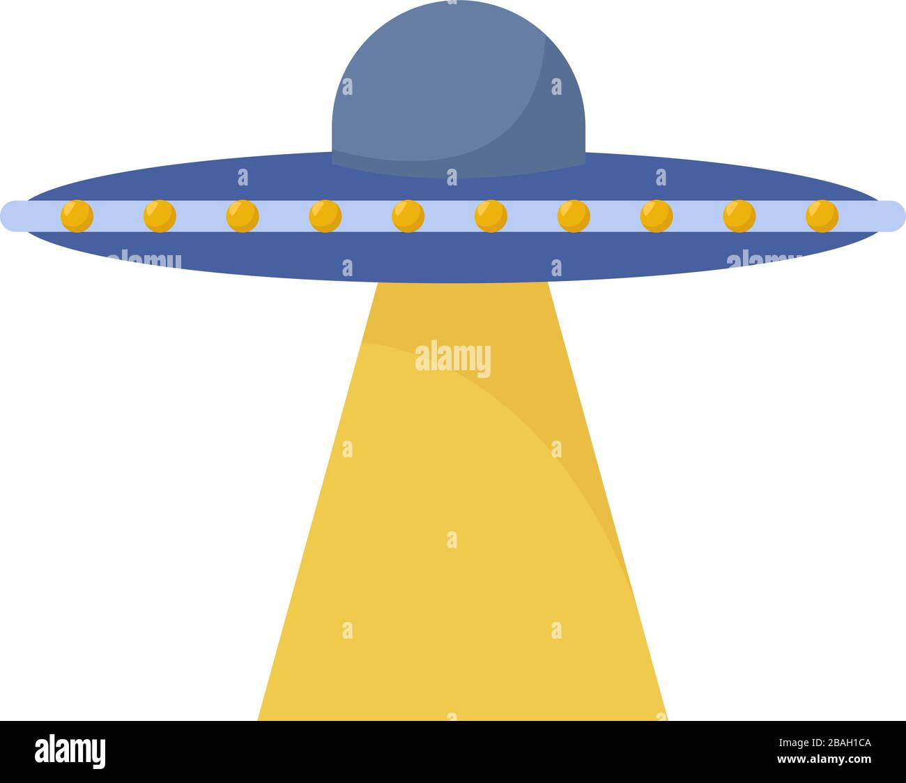 Blue UFO, illustration, vector on white background Stock Vector Image ...