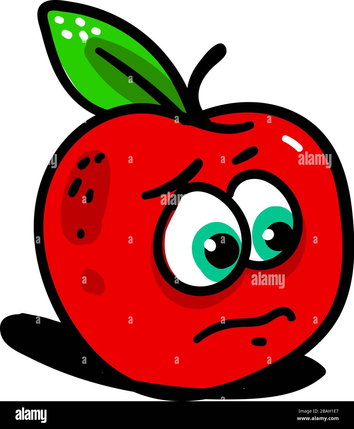 Sad apple, illustration, vector on white background Stock Vector Image & Art - Alamy