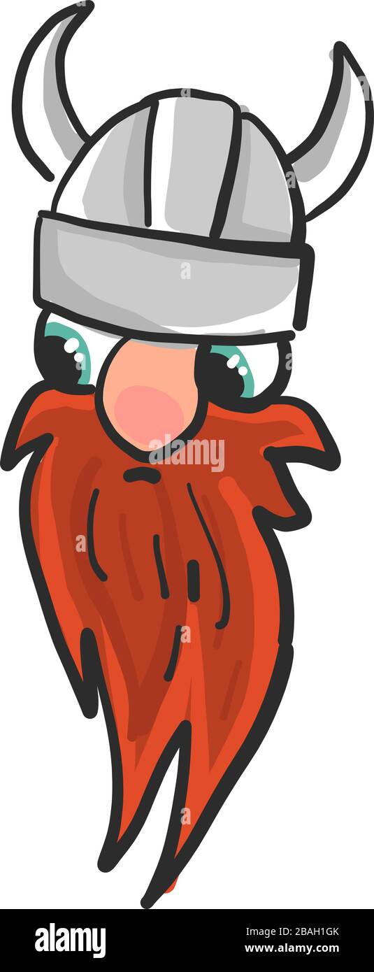 Sad Viking, illustration, vector on white background Stock Vector Image ...