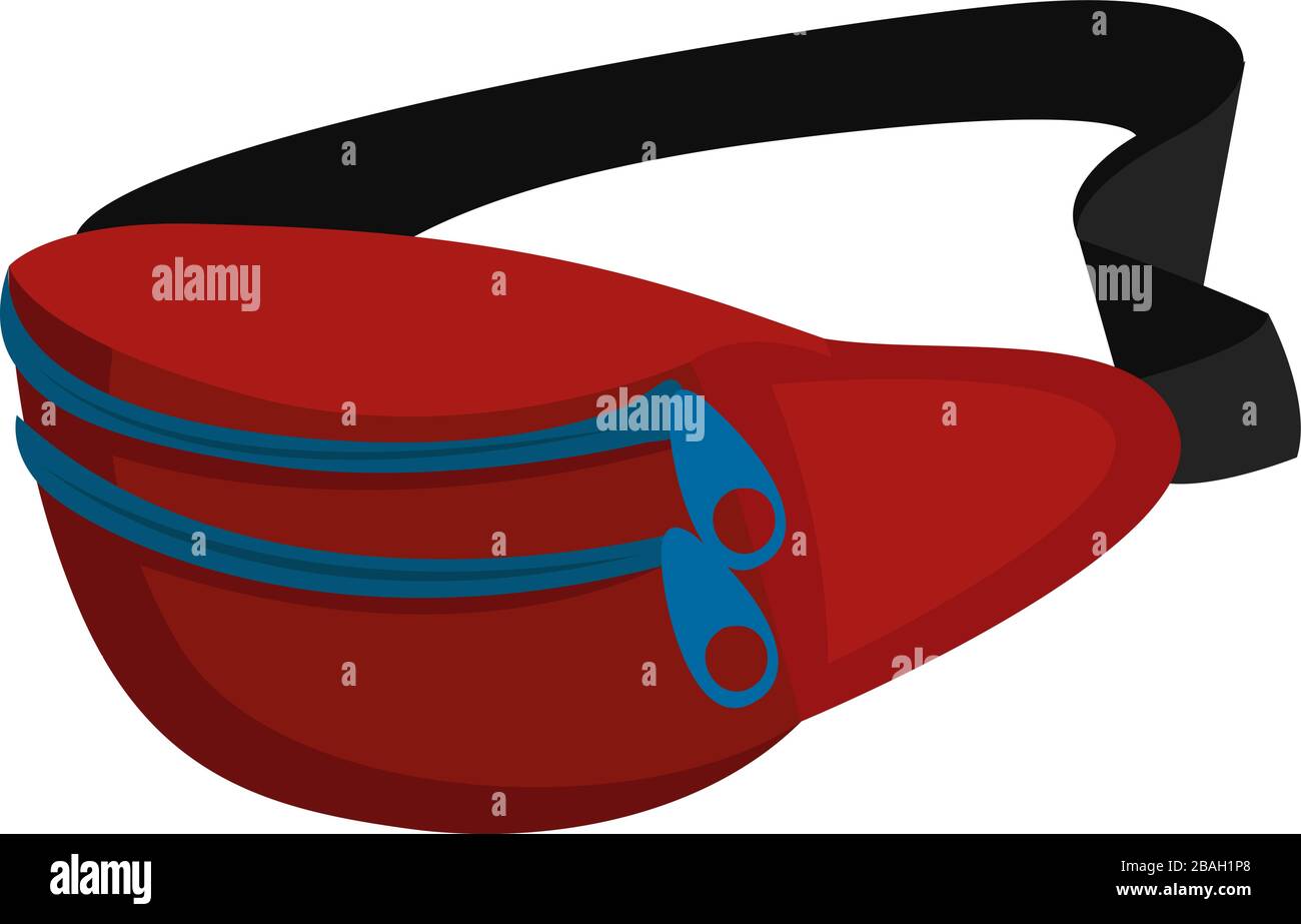 Waist bag, illustration, vector on white background Stock Vector Image ...