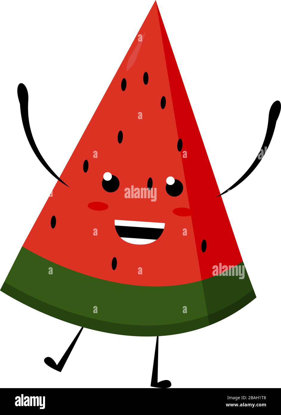 Happy watermelon, illustration, vector on white background Stock Vector ...