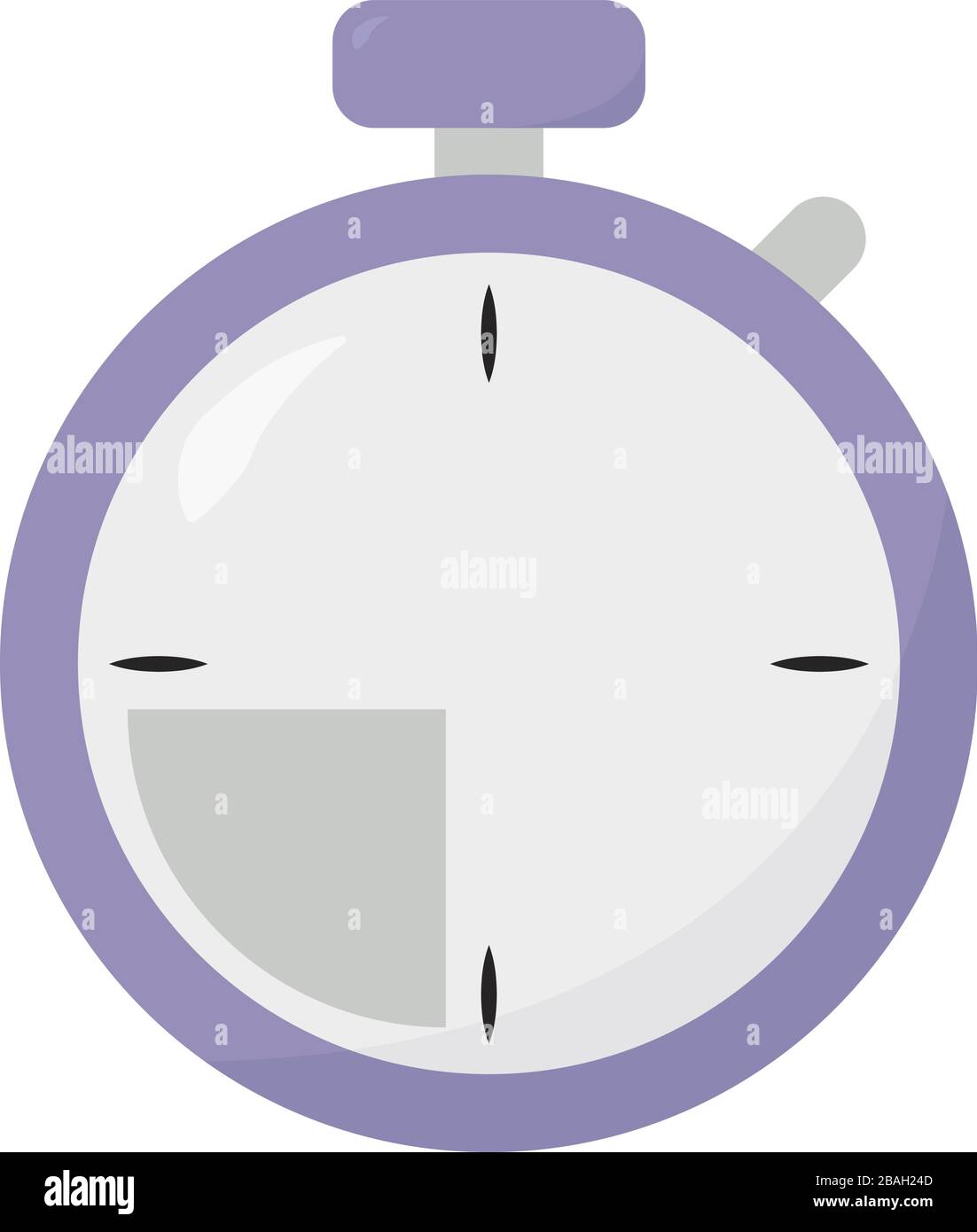 Purple stopwatch, illustration, vector on white background Stock Vector ...