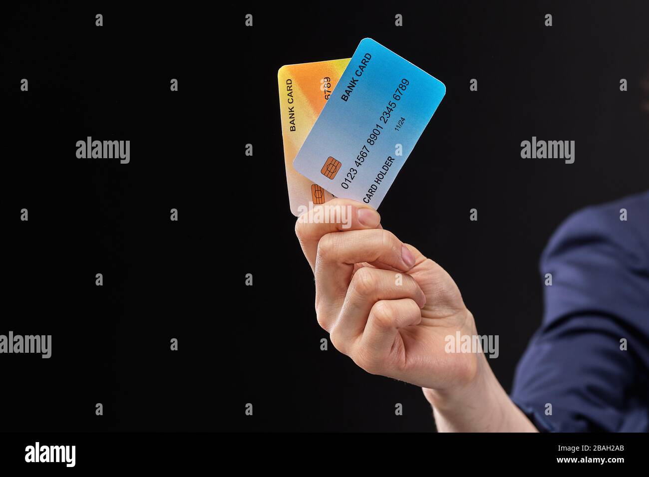 Woman holds plastic bank hi-res stock photography and images - Alamy