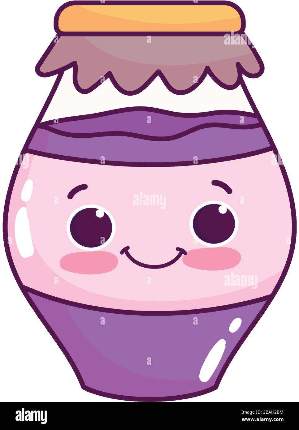 cute food jar with jam sweet dessert kawaii cartoon vector illustration ...