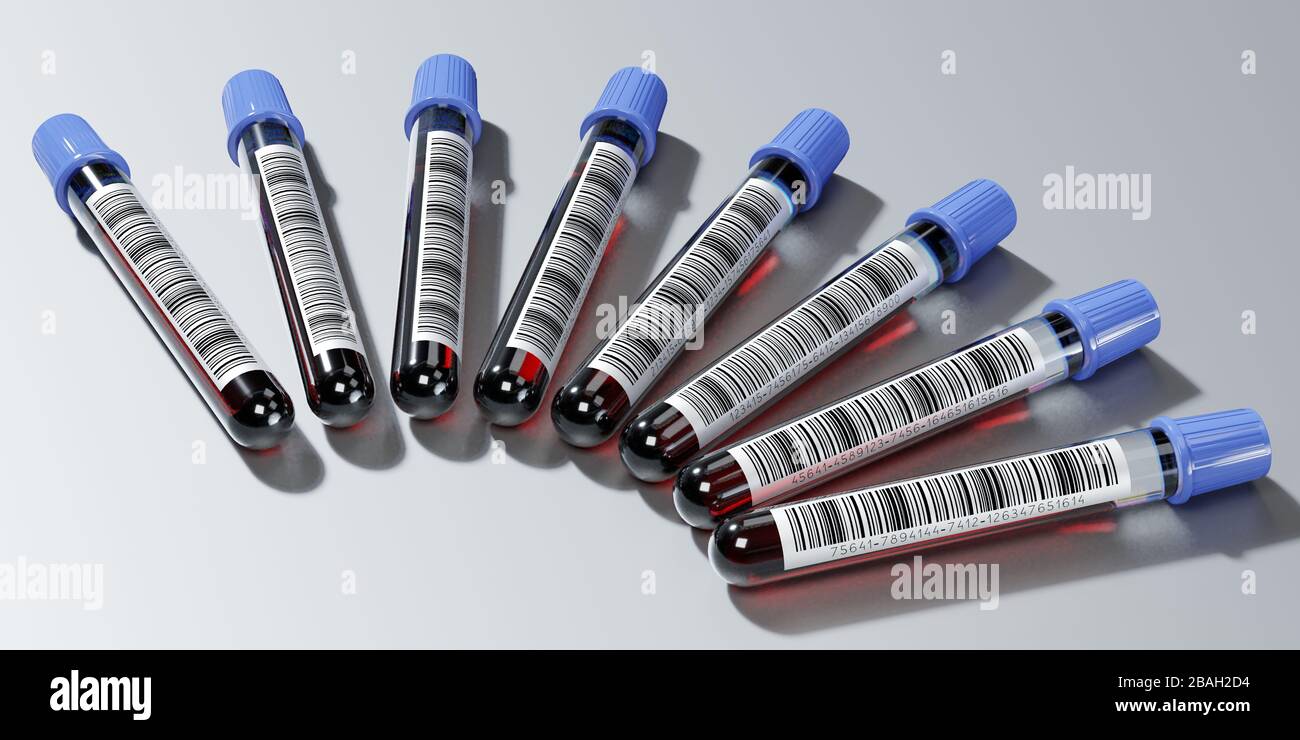 Blood test, test tubes - 3D illustration Stock Photo - Alamy