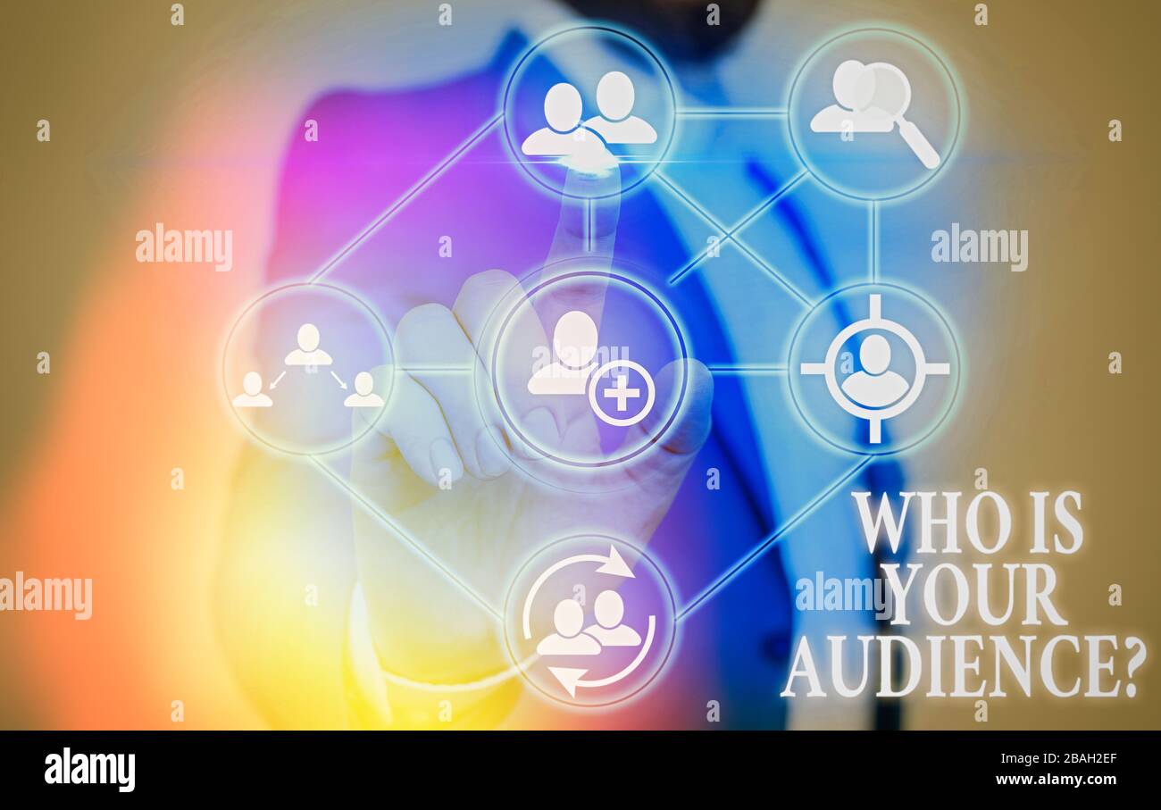 Writing note showing Who Is Your Audience Question. Business concept ...