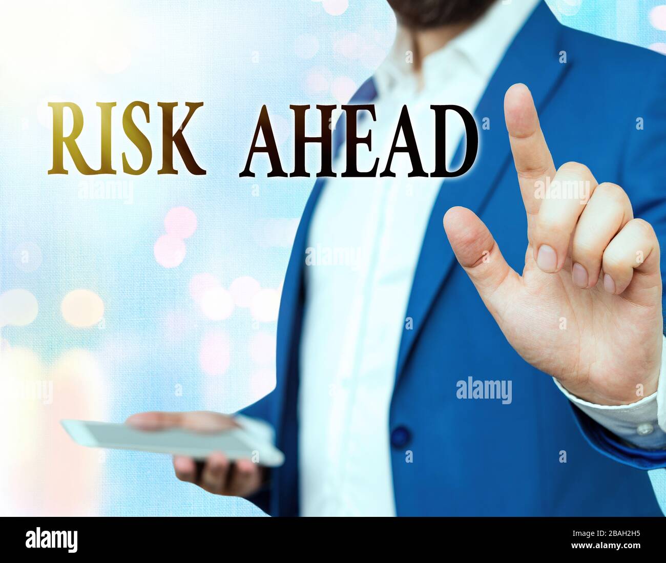 Word writing text Risk Ahead. Business photo showcasing A probability ...