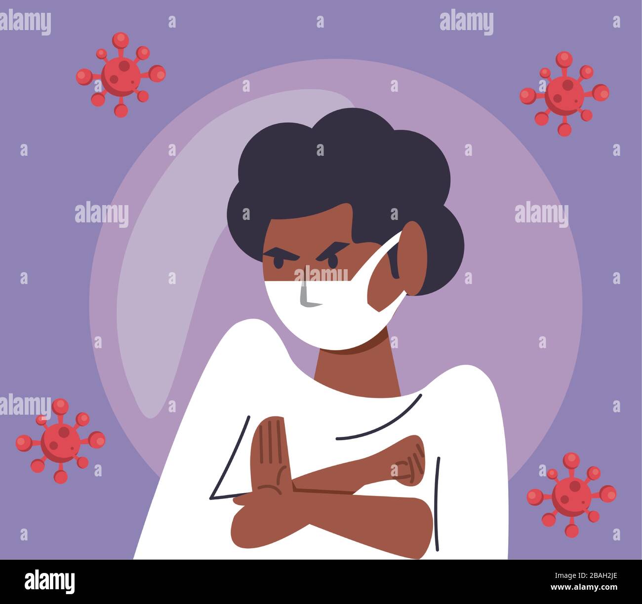 prevent the spread of covid19 campaign with woman using face mask Stock ...