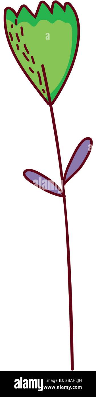 flower stem petals decoration cartoon isolated icon design vector ...