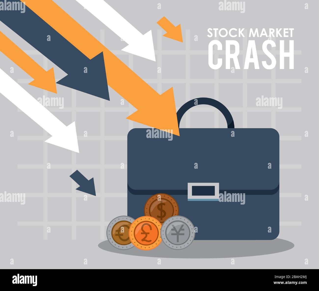 stock market crash with portfolio and infographic Stock Vector Image ...
