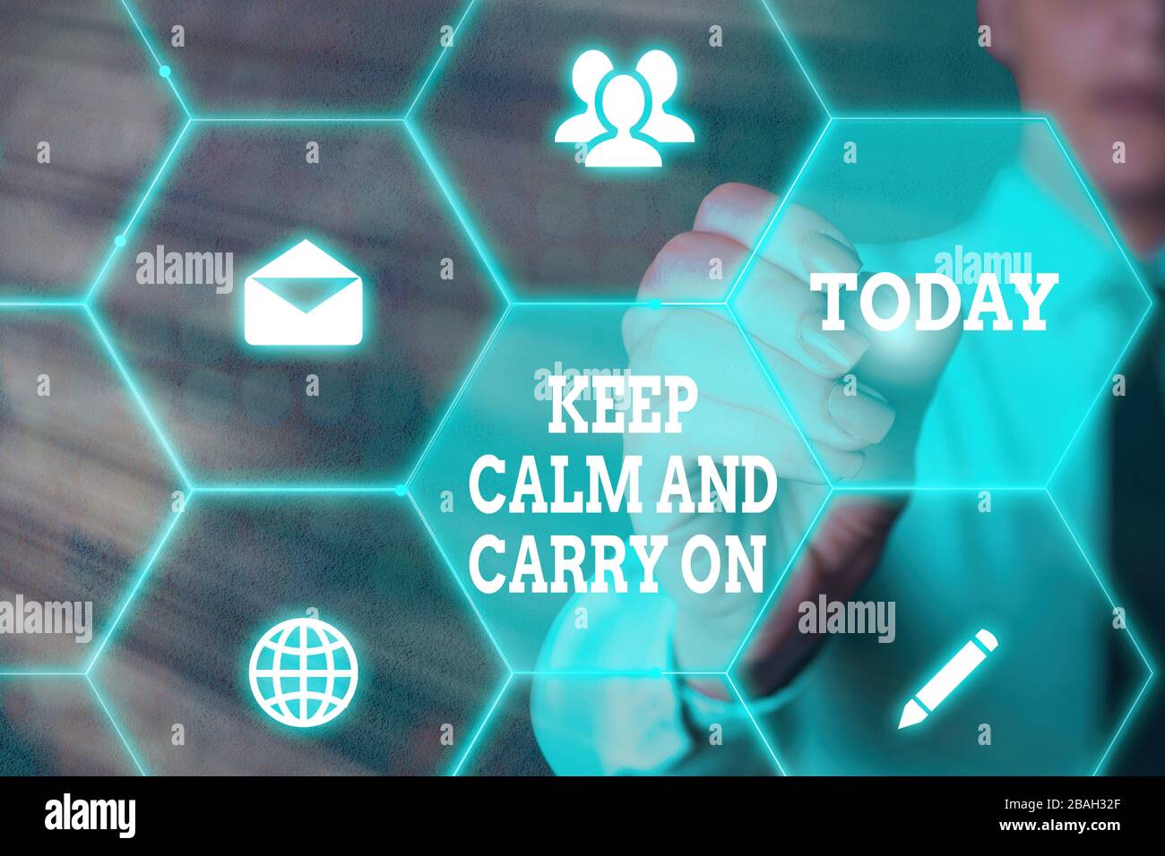 Text sign showing Keep Calm And Carry On. Business photo text slogan ...