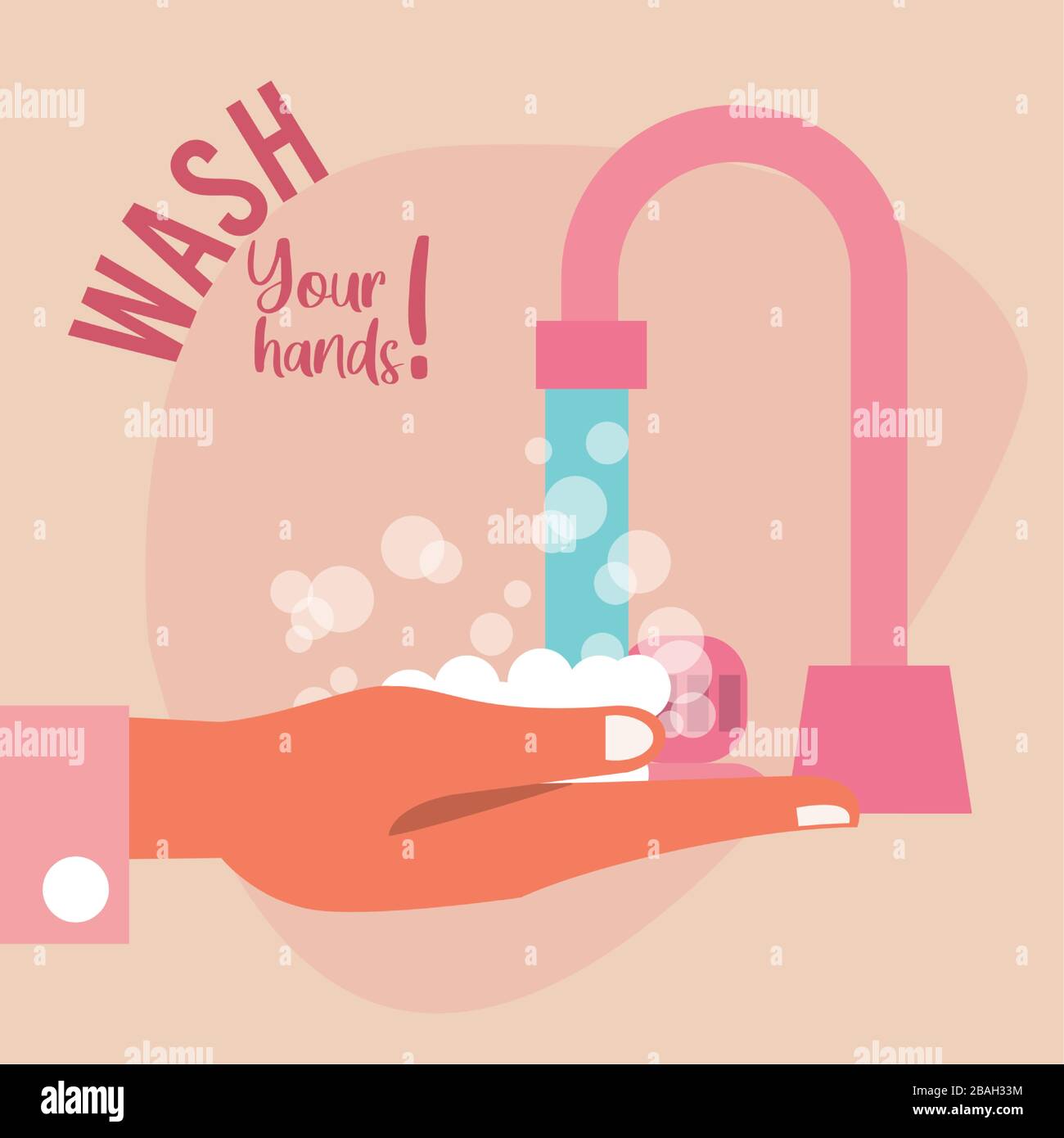 wash your hands campaign poster with water tap Stock Vector Image & Art ...