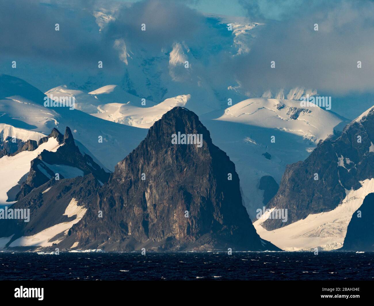 Stunning scenery along the Antarctic peninsula near Orne Harbor onboard ...
