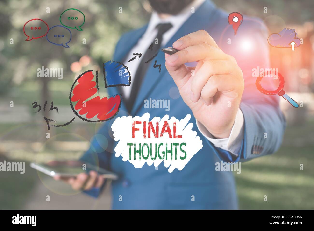 Conceptual hand writing showing Final Thoughts. Concept meaning the ...