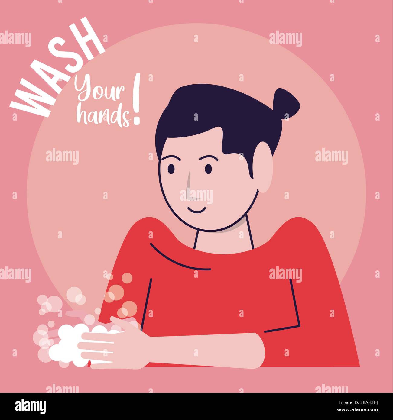wash your hands campaign poster with woman Stock Vector Image & Art - Alamy