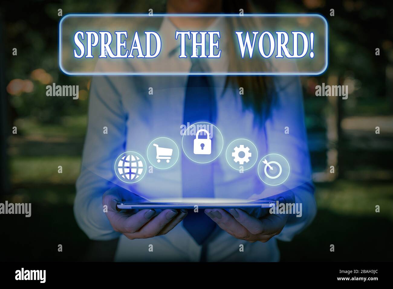Writing note showing Spread The Word. Business concept for share the ...