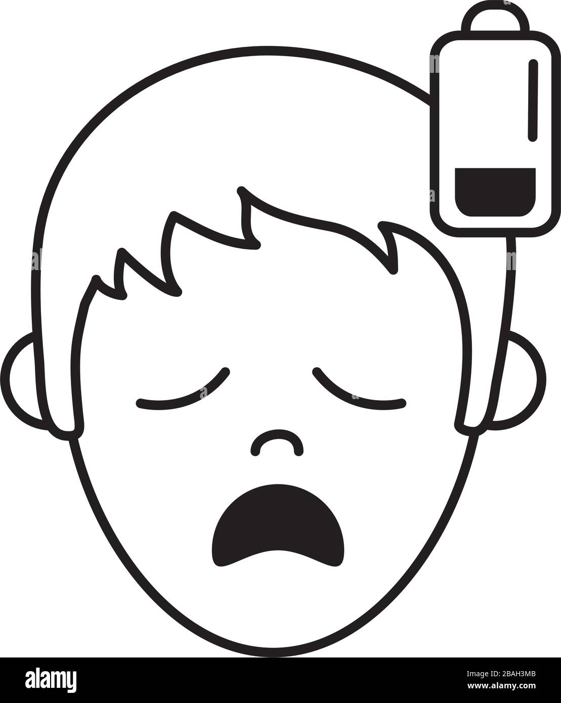 Sick Boy Clipart Black And White