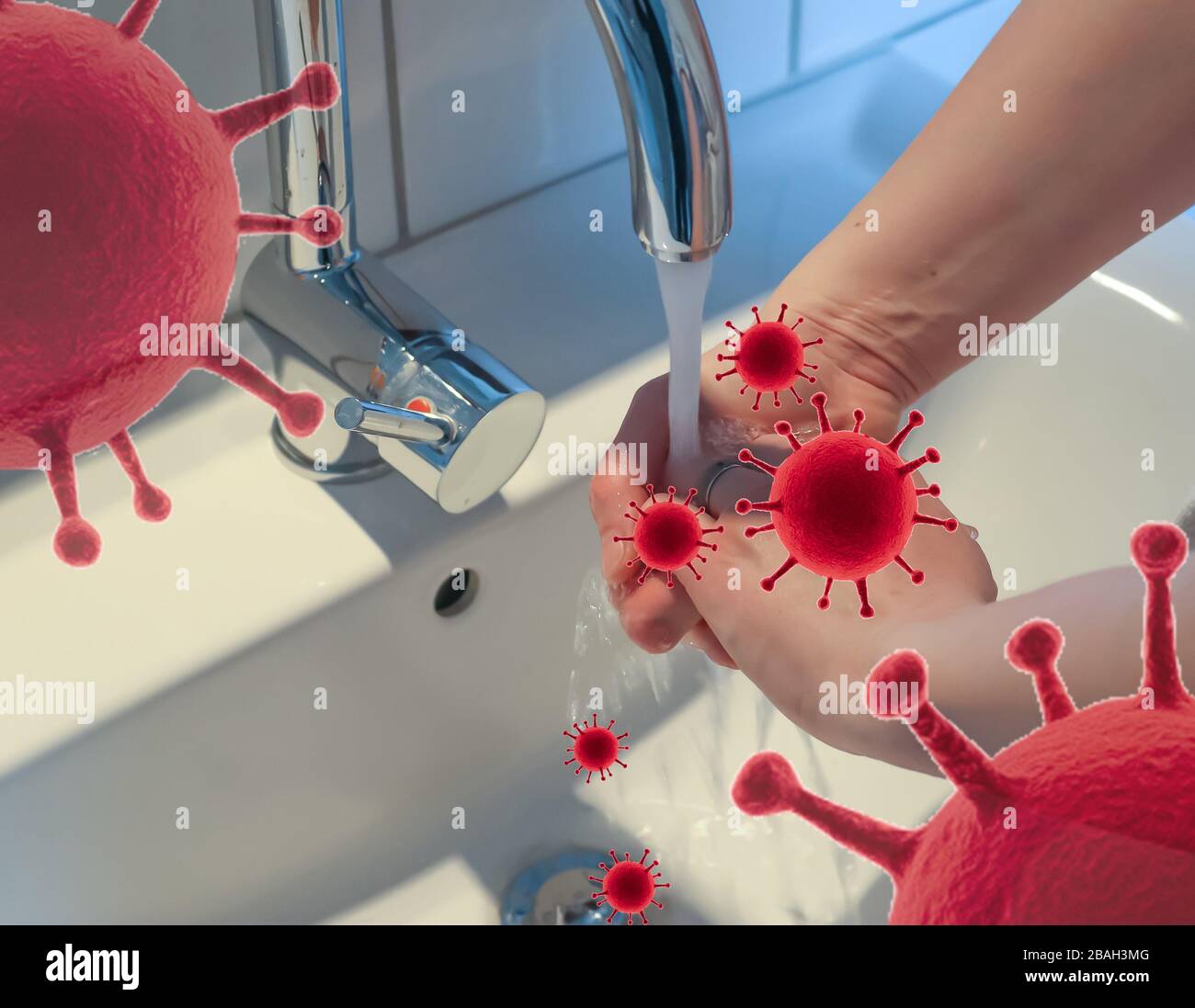 Cleaning and washing hands with soap prevention for outbreak of ...