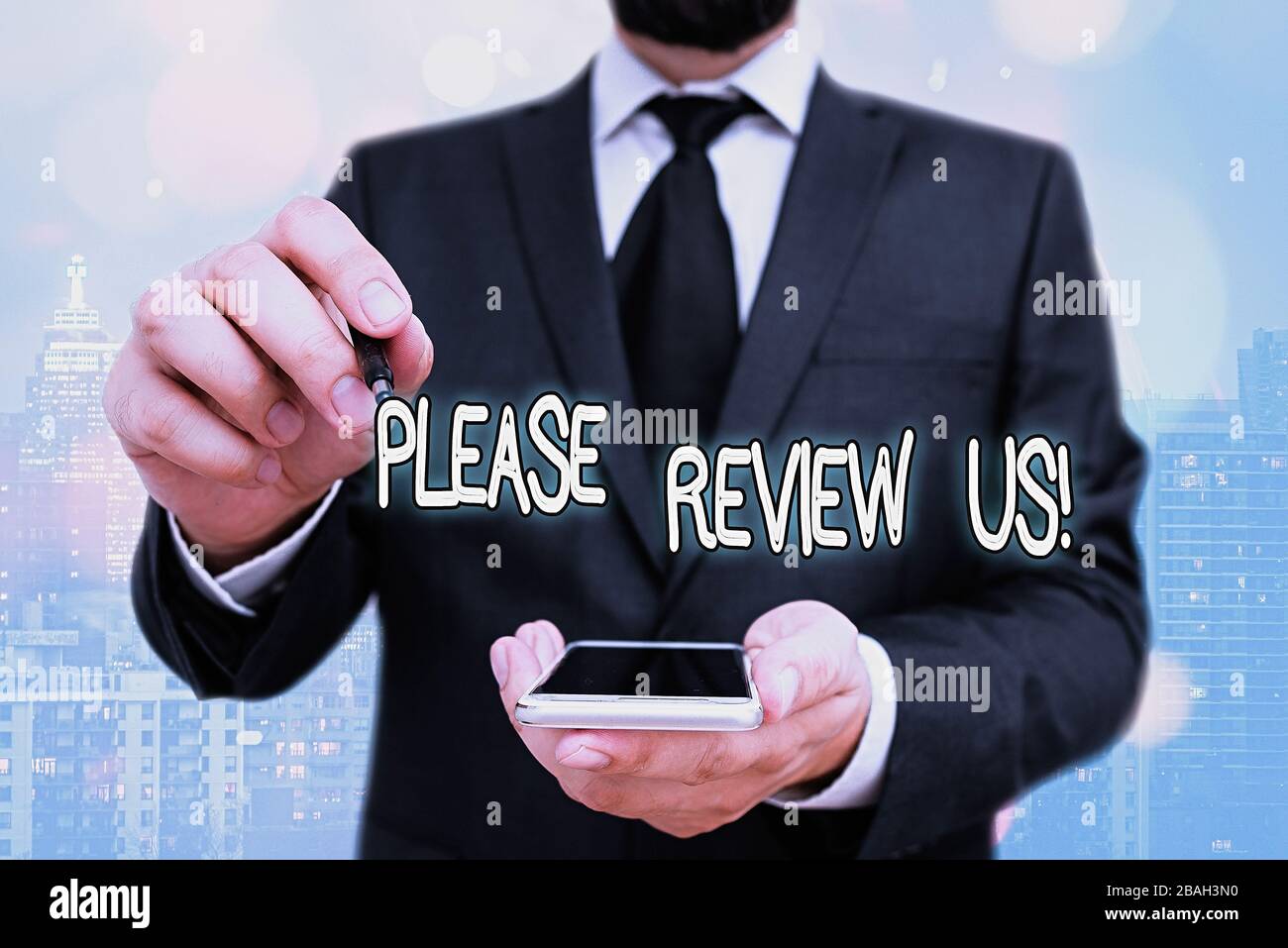 Handwriting text Please Review Us. Conceptual photo situation or system ...