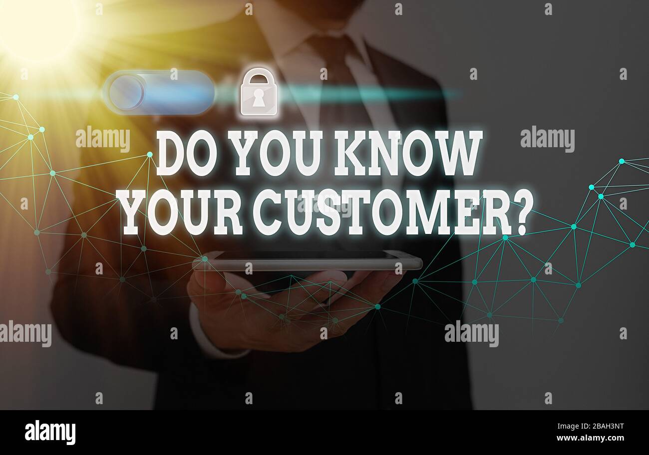 Word writing text Do You Know Your Customer Question. Business photo ...