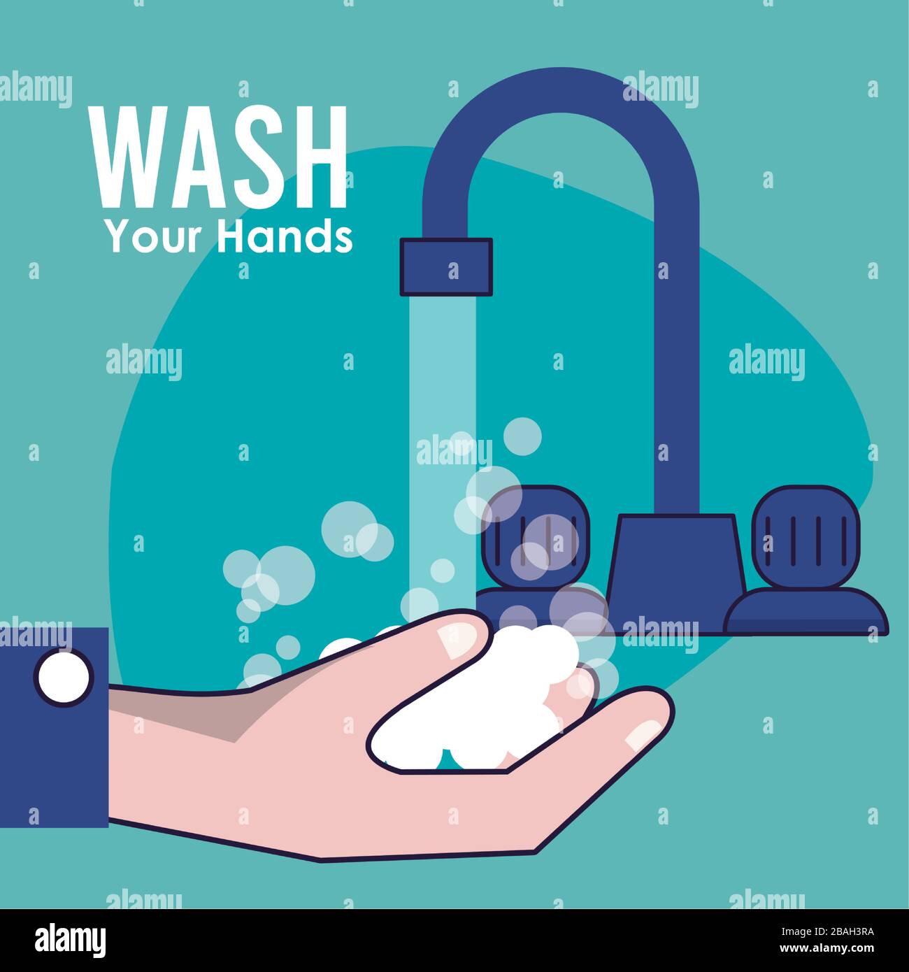 wash your hands campaign poster with water tap Stock Vector Image & Art ...