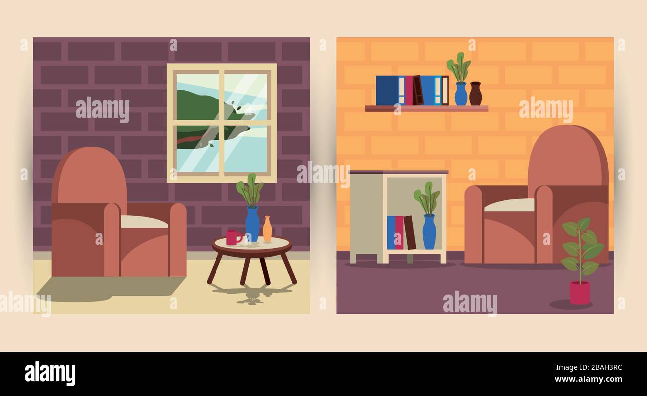 living room house scene icon Stock Vector Image & Art - Alamy