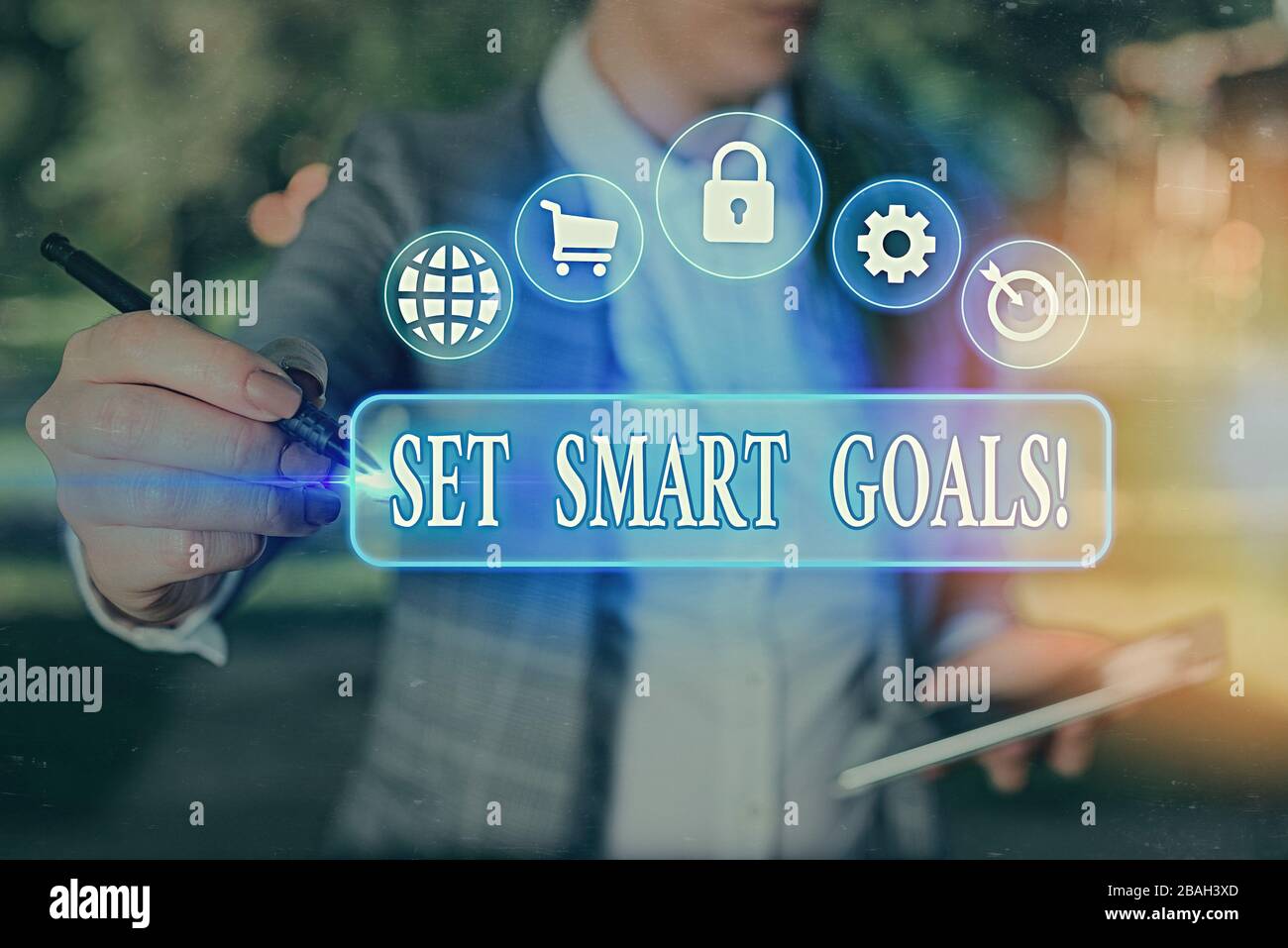 Handwriting text writing Set Smart Goals. Conceptual photo giving ...