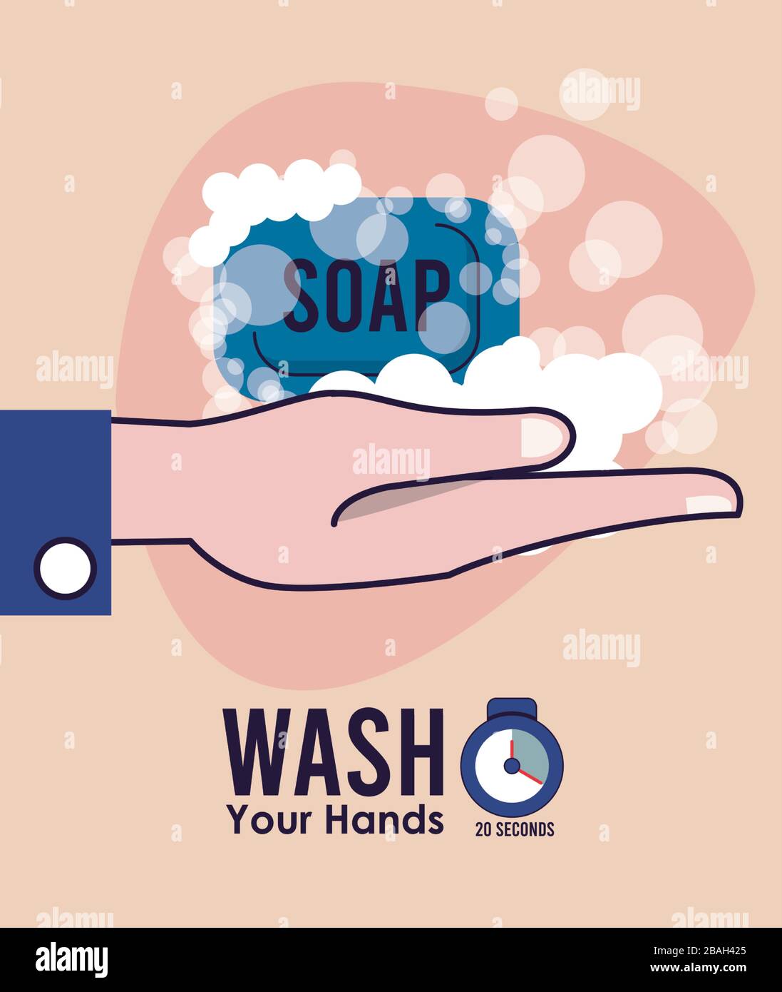 Wash Your Hands Campaign Poster With Soap Stock Vector Image And Art Alamy