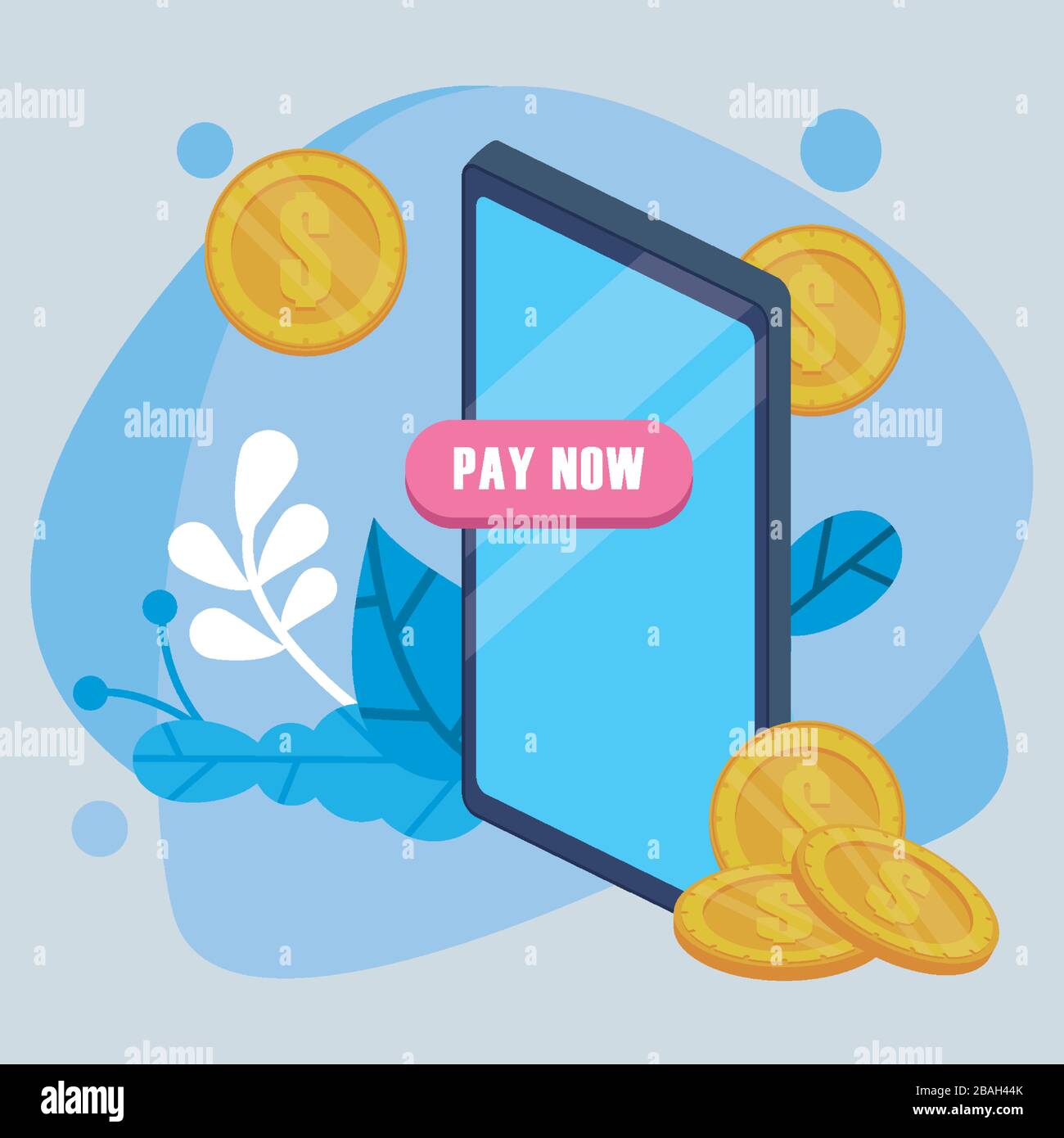 payment online technology with smartphone and coins dollars Stock ...