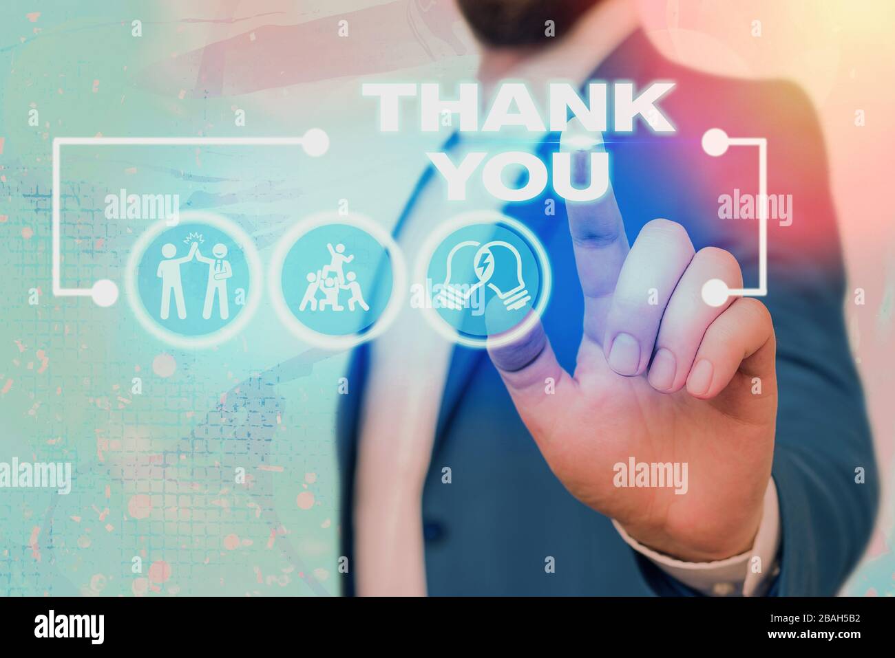 Text sign showing Thank You. Business photo text a polite expression ...