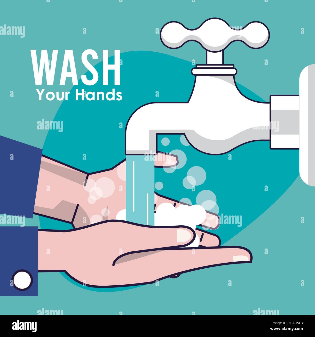 wash your hands campaign poster with water tap Stock Vector Image & Art ...