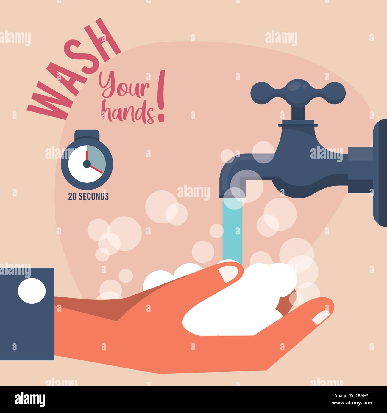 wash your hands campaign poster with water tap Stock Vector Image & Art ...